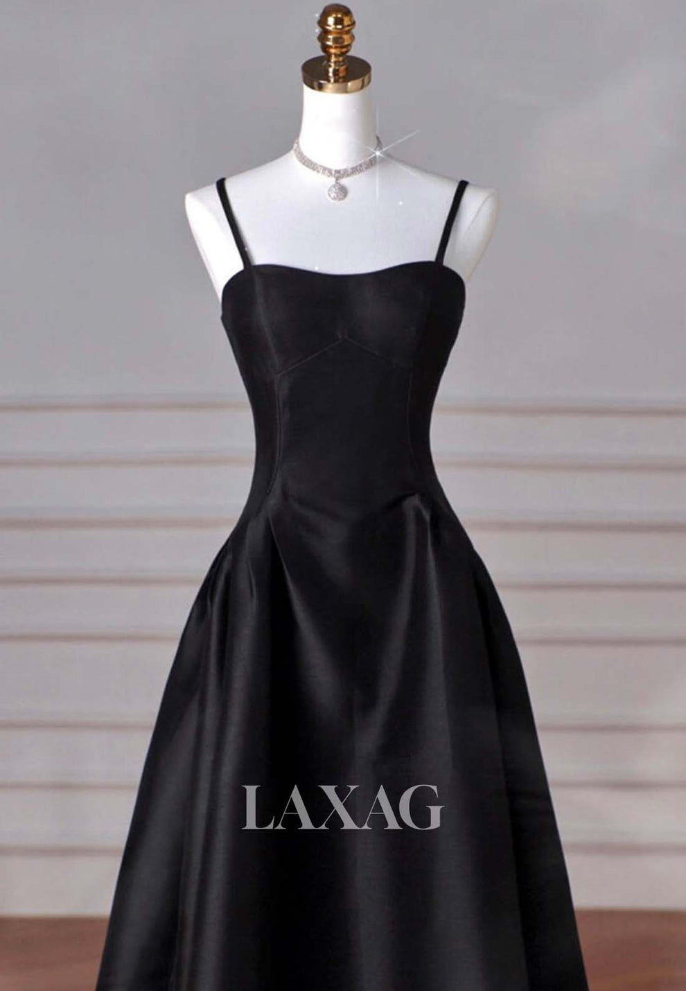 A-Line Spaghetti Straps Sleek Satin Evening Gowns Sweetheart Sleeveles ...
